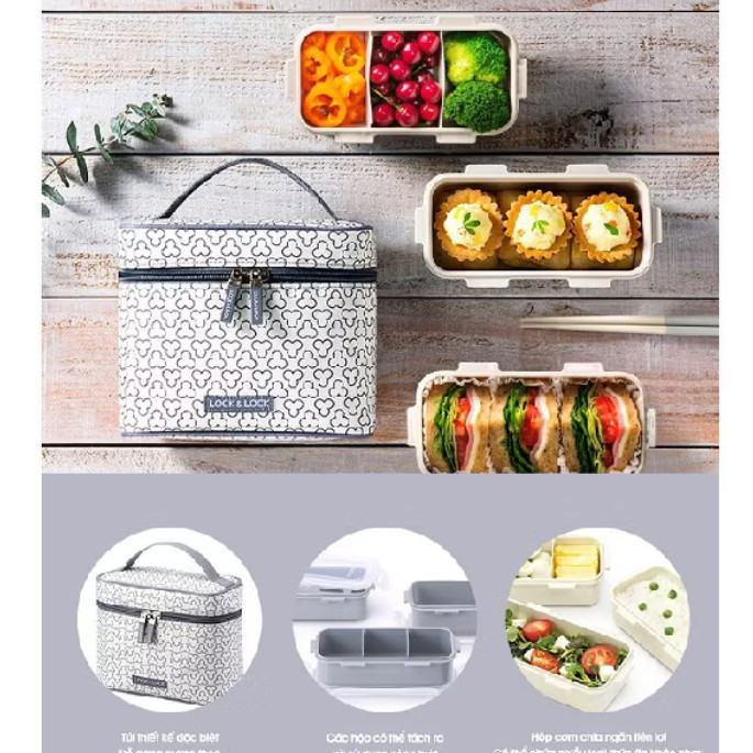 Jual lock and lock lunch box 3pcs set tempat bekal makan | Shopee Indonesia