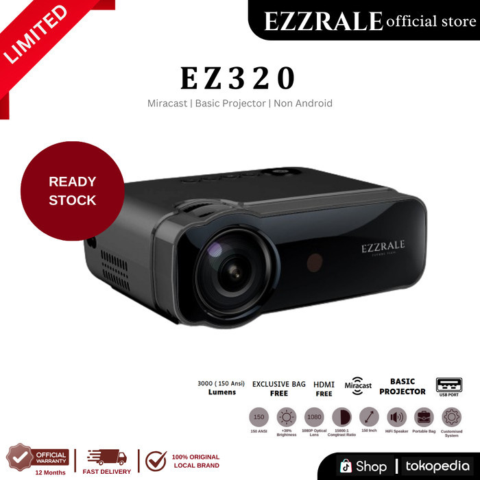 Jual Ezzrale EZ300 MiniProjector Youtube Koala Miracast Version 2800 ...