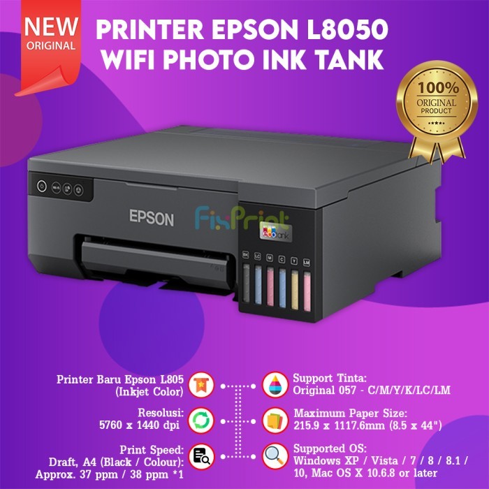 Jual Printer Epson L8050 L 8050 Photo Wifi Pengganti Printer L805 6 Warna | Shopee Indonesia