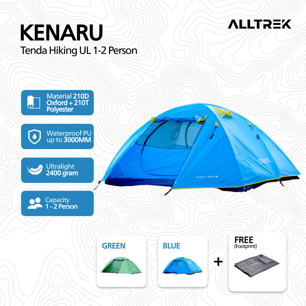 Jual ALLTREK Tenda Hiking Ultralight KENARU 1-2 Person Camping Tent ...