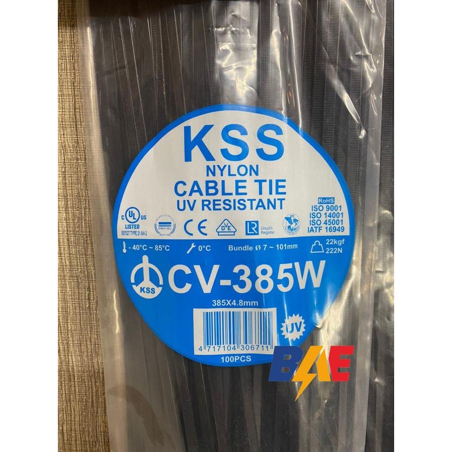 Jual KABEL TIES KSS UV RESISTANCE CV 385 TIE CABLE HITAM Size 385 x 4.8mm | Shopee Indonesia