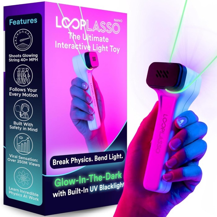 Jual Loop Lasso Nano The Original Glow-in-The-Dark String Shooter Toy ...