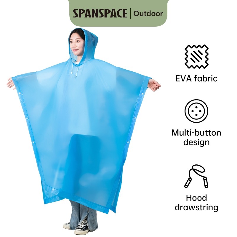 Jual Deli Spanspace Jas Hujan Ponco Terusan / Mantel Hujan / Raincoat Bahan EVA Tebal VS4075 ...