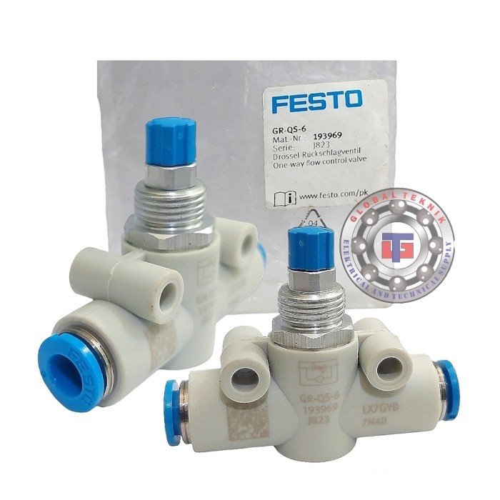 Jual One Way Flow Control Valve Merk Festo Gr-Qs-6 Bsc 6 Mm | Shopee Indonesia