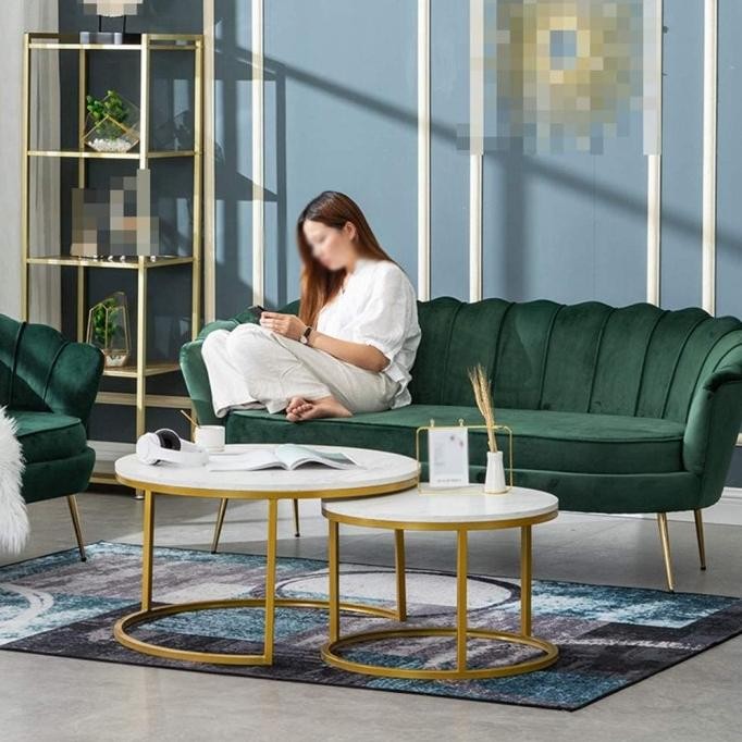 Jual MEJA RUANG TAMU MINIMALIS BULAT ESTETIK SOFA SIDE TABLE MARBEL ...