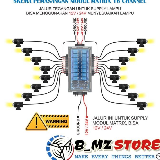 Jual Modul Matrix 16 Channel Mini Laser D2 Biled - Modul LED Matrix 16 ...
