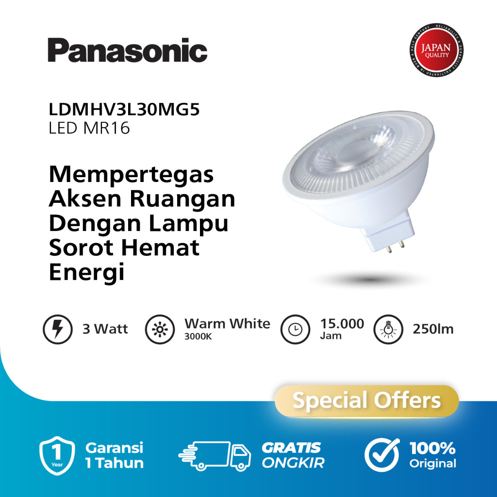 Jual Panasonic Lampu LED MR16 3W 3000K | Shopee Indonesia