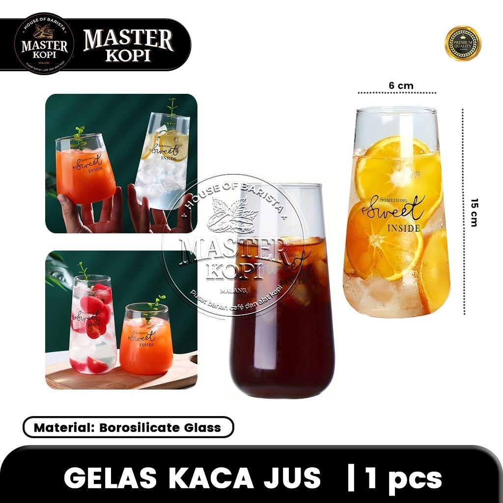 Jual Gelas Kaca Teh Kopi Jus Soda Cocktails Aesthetic Tea Coffee Soda ...