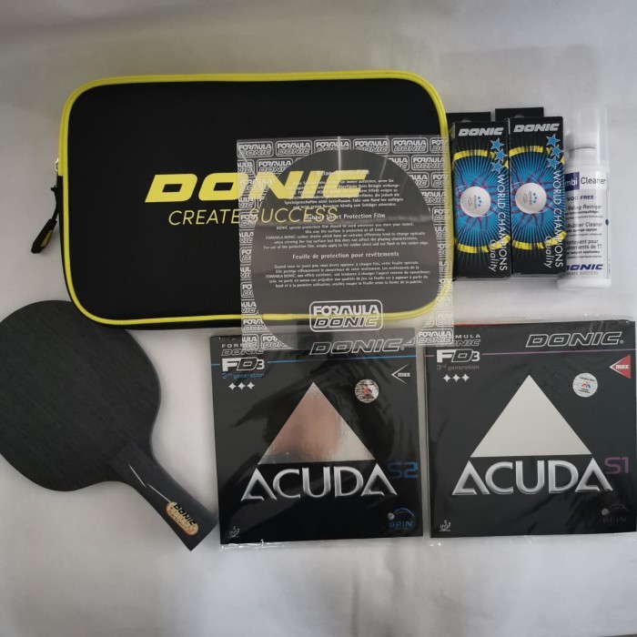 Jual Bat Pingpong Donic Black Devil Lengkap Karet Donic Dan Aksesories Set | Shopee Indonesia