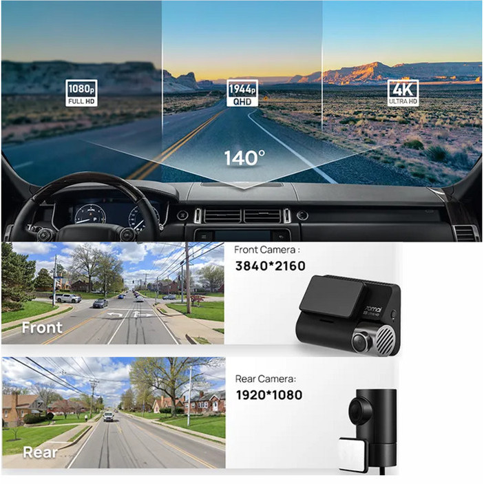 Jual 70mai A800s Dash Cam HD 4K 2160P GPS ADAS Set (Front+Rear Camera) | Shopee Indonesia