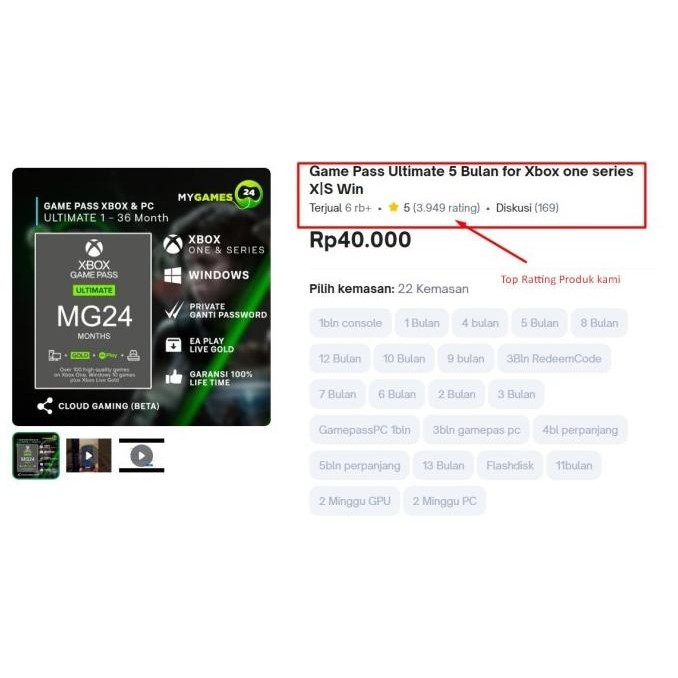 Jual Xbox Game Pass / Gamepass Ultimate 1-14 bulan Xbox PC Cloud Gaming ...