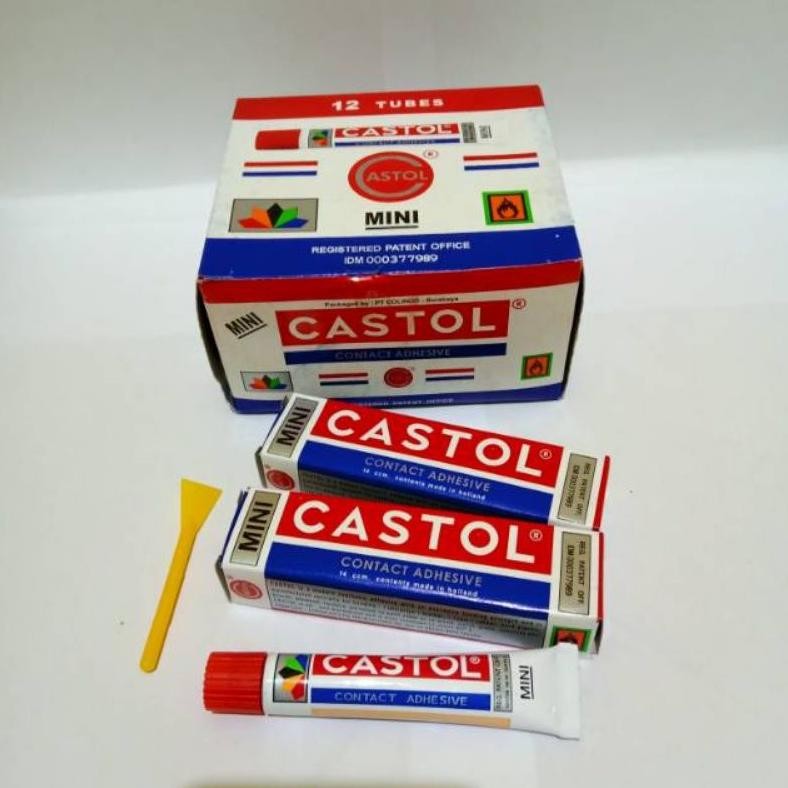 Jual Terbaru (1 Lusin / 12 Pcs) Lem Castol Tanggung 21Cc - Lem Karet ...
