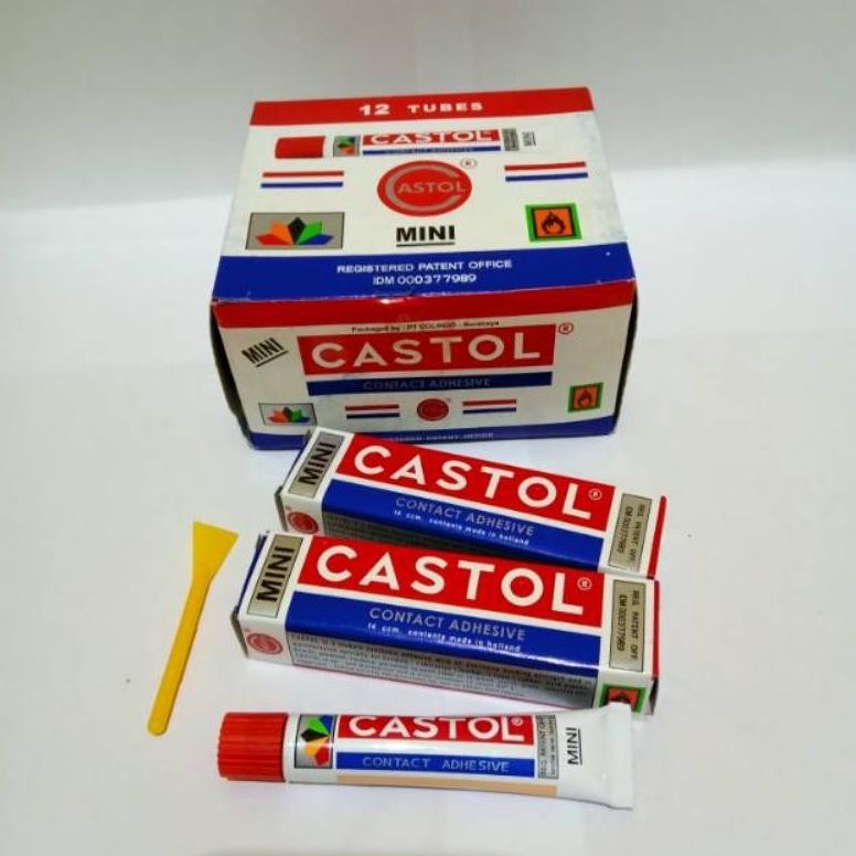 Jual Promo (1 Lusin / 12 Pcs) Lem Castol Mini 14Cc - Lem Karet Lem ...