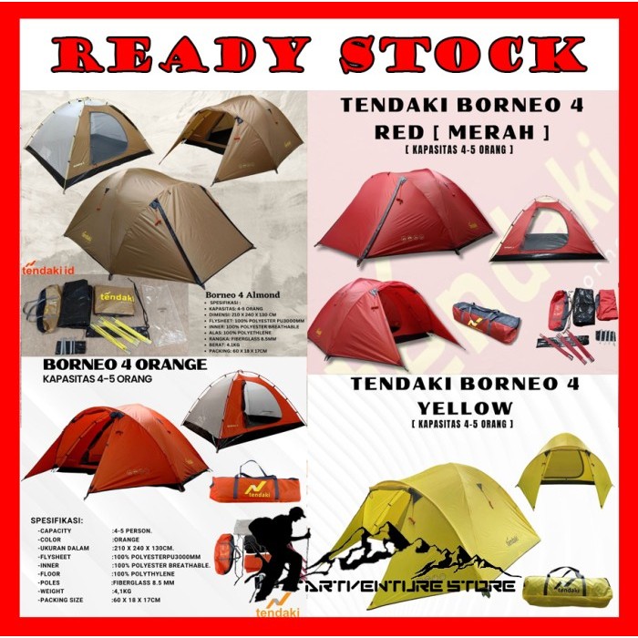 Jual Tenda Tendaki BORNEO 4 tenda untuk 4-5 orang MIS GO ganti nama ...