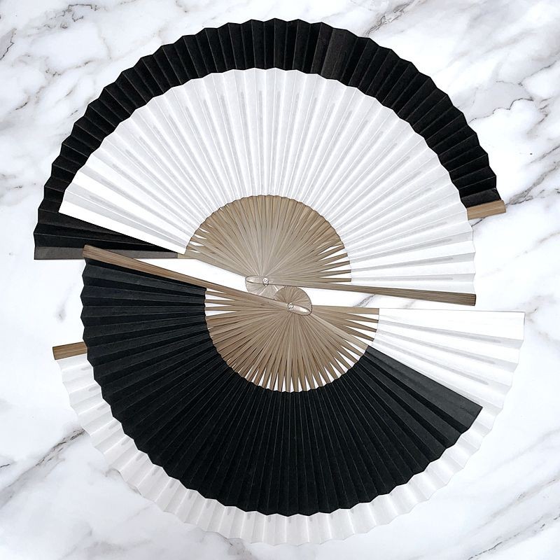 Jual 8Inci9Kipas Kertas Hitam Kipas Emas Pria dan Wanita Kipas Polos ...