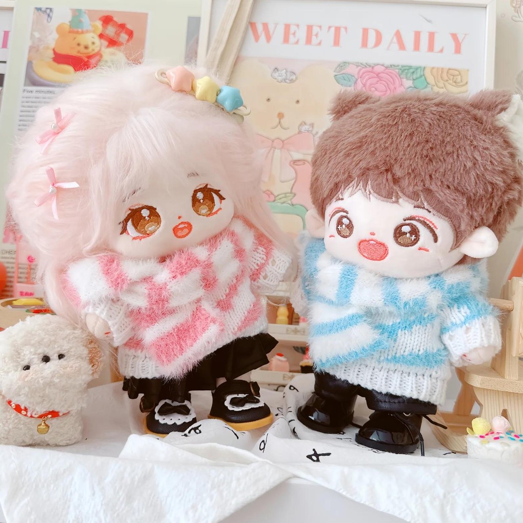 Jual 20cm cute idol plush doll wear fluffy sweater scarf shoes clothes ...