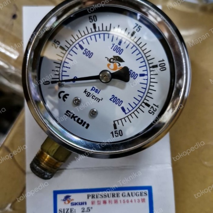 Jual Pressure Gauge 2,5" 150Kg Model Raket Merk Skon | Shopee Indonesia