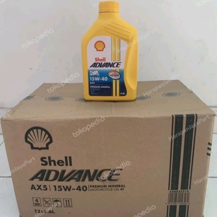 Jual OLI SHELL ADVANCE 4T AX5 0.8 1 DUS | Shopee Indonesia