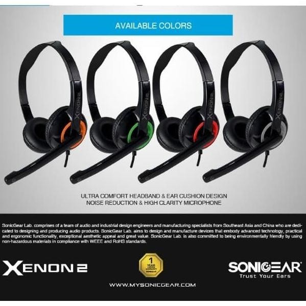 Jual HEADSET HEADPHONE GAMING SONICGEAR XENON 2 WITH MIC | Shopee Indonesia