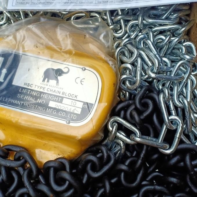 Jual Elephant Chain Block 1 Ton x 10 Mtr HSC Type Katrol Rantai Takel 1 ...