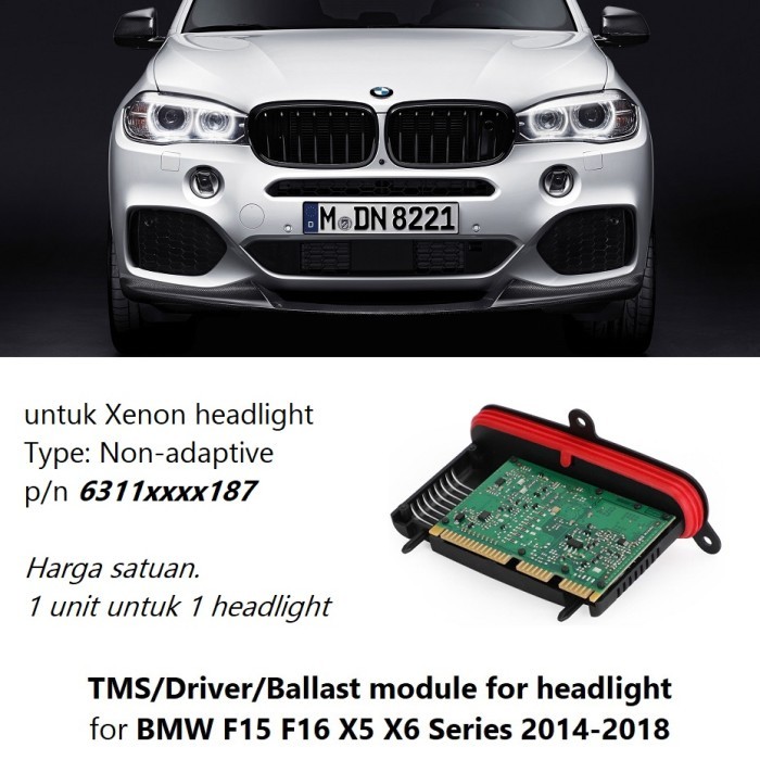 Jual Tms Drl For Bmw F15 Headlight Module Ballast Lampu 63117440880 X5 ...