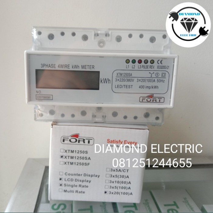 Jual FORT kWh Meter 3 PHASE digital XTM1250SA Digital Direct / XTM1250 FORT | Shopee Indonesia