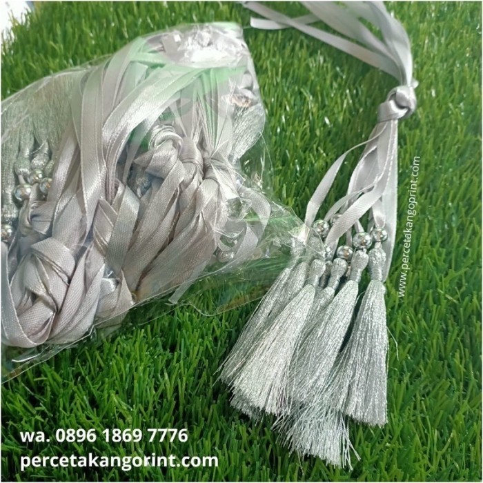 Jual Andra - Ready Stok Pita Pembatas Rumbai Tassel Buku Yasin Silver ...