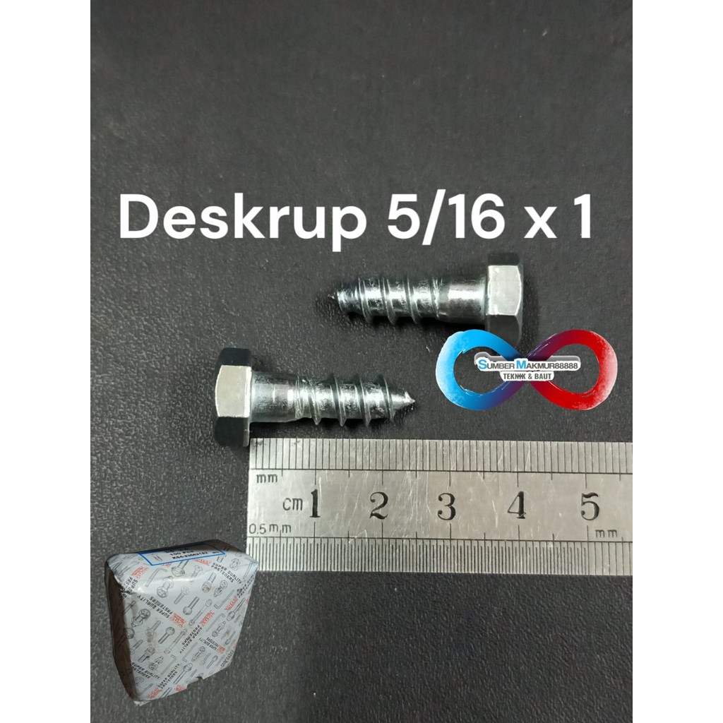 Jual BOX - Deskrup 5/16 x 1 inch || LAG Desk Screw Isi :300 pcs ...