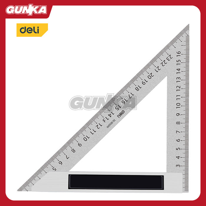 Jual Triangle Rule (20cm) DELI EDL303200 Penggaris Segitiga Stainless Steel Tukang | Shopee ...