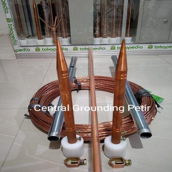 Jual Penangkal Petir Splitzen Full Tembaga 3 Tombak + 50 Meter Kabel BC ...