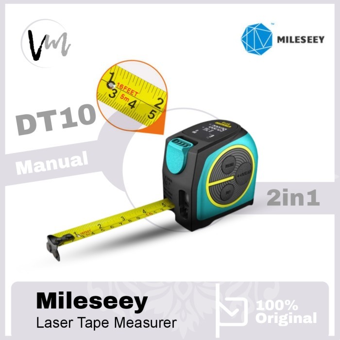 Jual Dijamin Ok3!!- Mileseey Dt10 2In1 Manual Pengukur Jarak - Laser Tape Measurer With Lcd ...