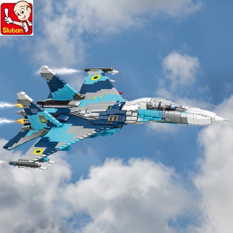 Jual Sluban Lego Militer Su-27 Flanker Fighter Building Block Toys for ...