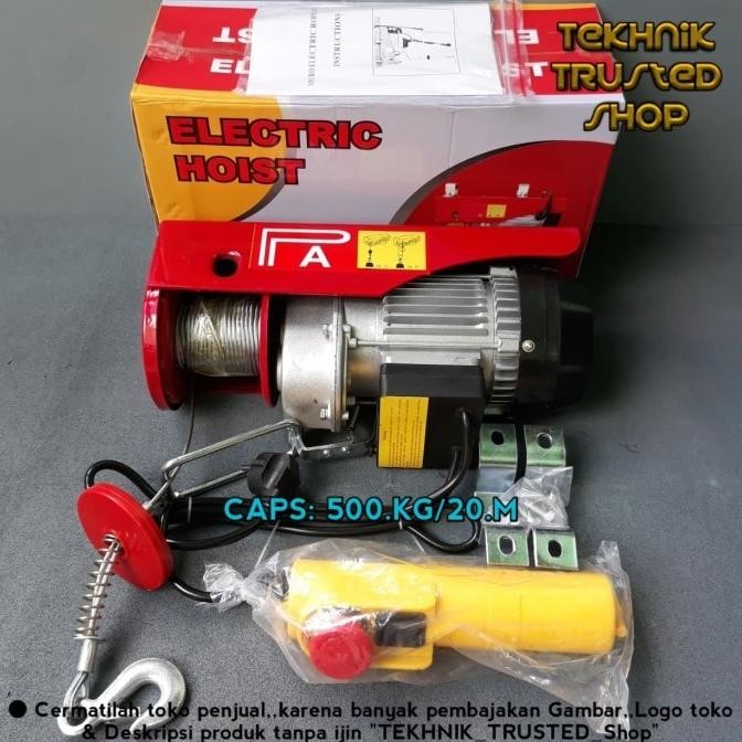 Jual ELECTRIC HOIST 500KG SELING 20M KATROL LISTRIK ANGKAT LIFT BARANG ...