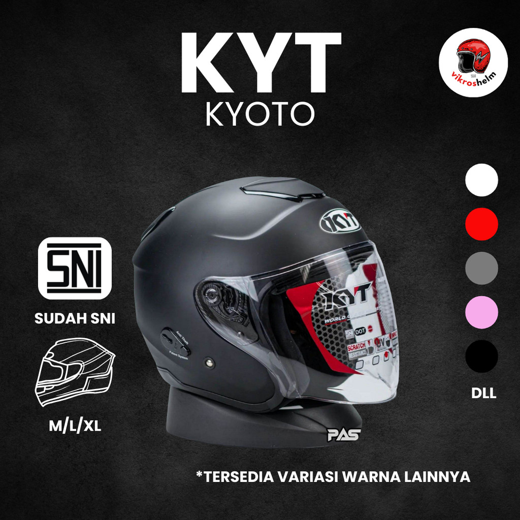 Jual HELM KYT KYOTO R SOLID DEWASA UNISEX HALF FACE 100% ORIGINAL ...
