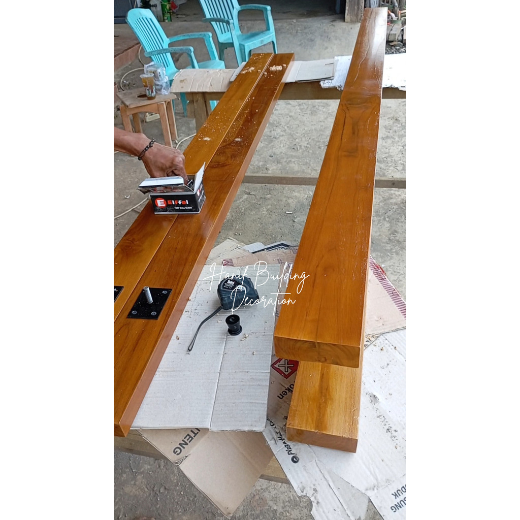 Jual Pull Handle Pintu Rumah Kayu Jati Solid Panjang 120 cm Besar ...