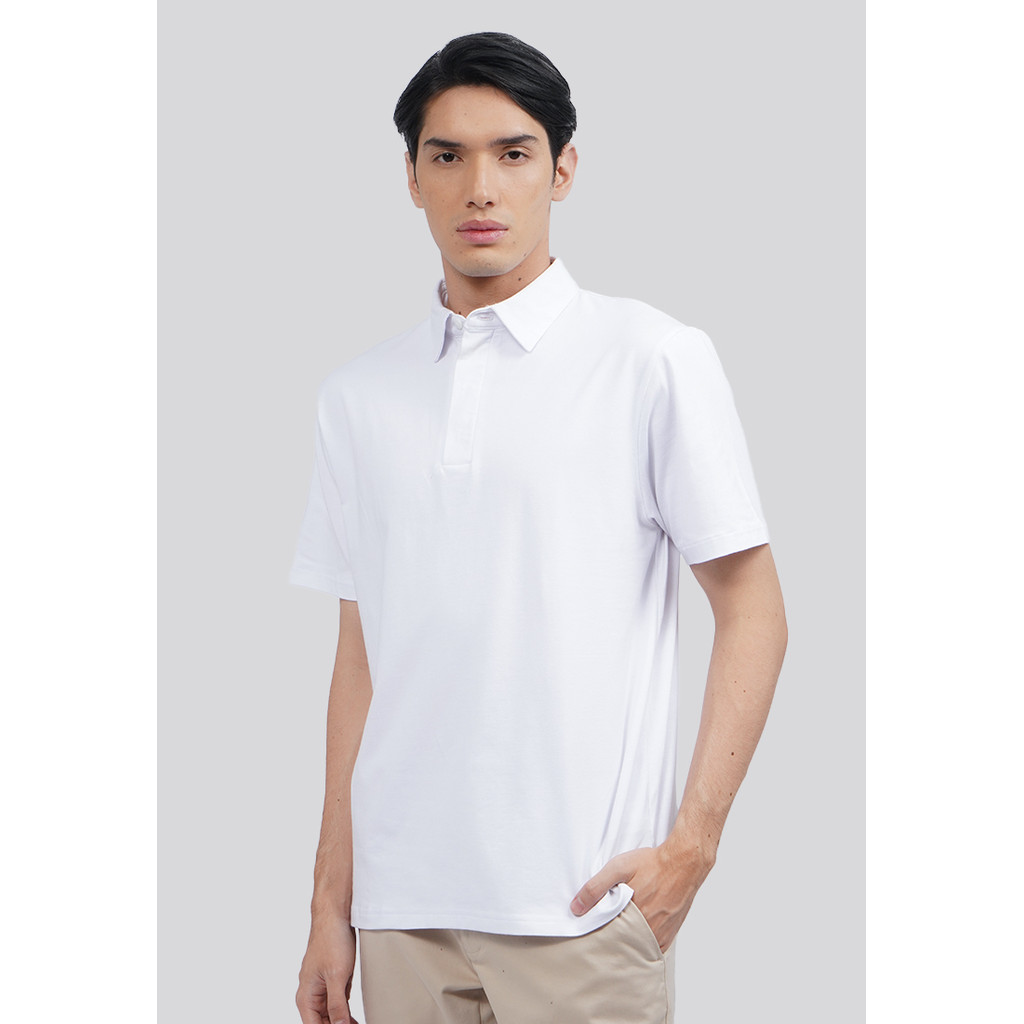 Jual Executive Short Sleeve Polo Shirt White | Shopee Indonesia
