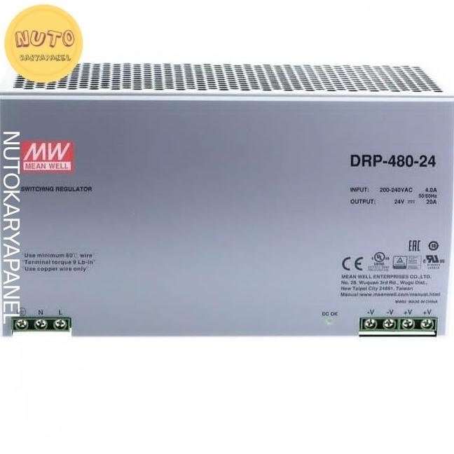 Jual Mean Well Drp-480-24 Power Supply 24Vdc 20A | Shopee Indonesia