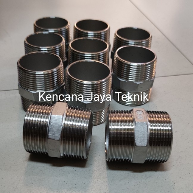 Jual Double Nepel / Nipple Stainless 304 1/4 " inchi Double Nepel | Shopee Indonesia