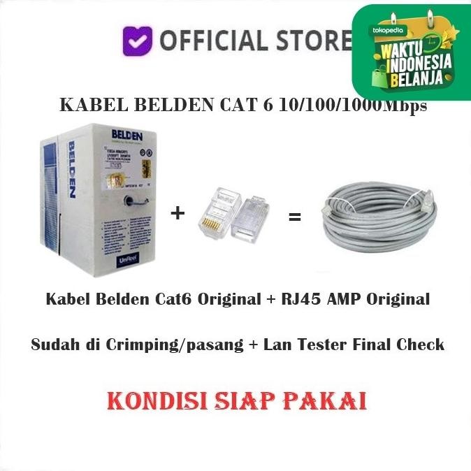 Jual KABEL LAN BELDEN CAT 6 USA ECERAN CABLE UTP CAT6 SIAP PAKAI 20 ...