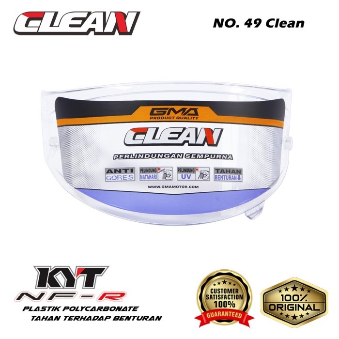 Jual CLEAN Kaca Helm (No.49) KYT NFR Fullface / Visor NF-R / NX Race | Shopee Indonesia