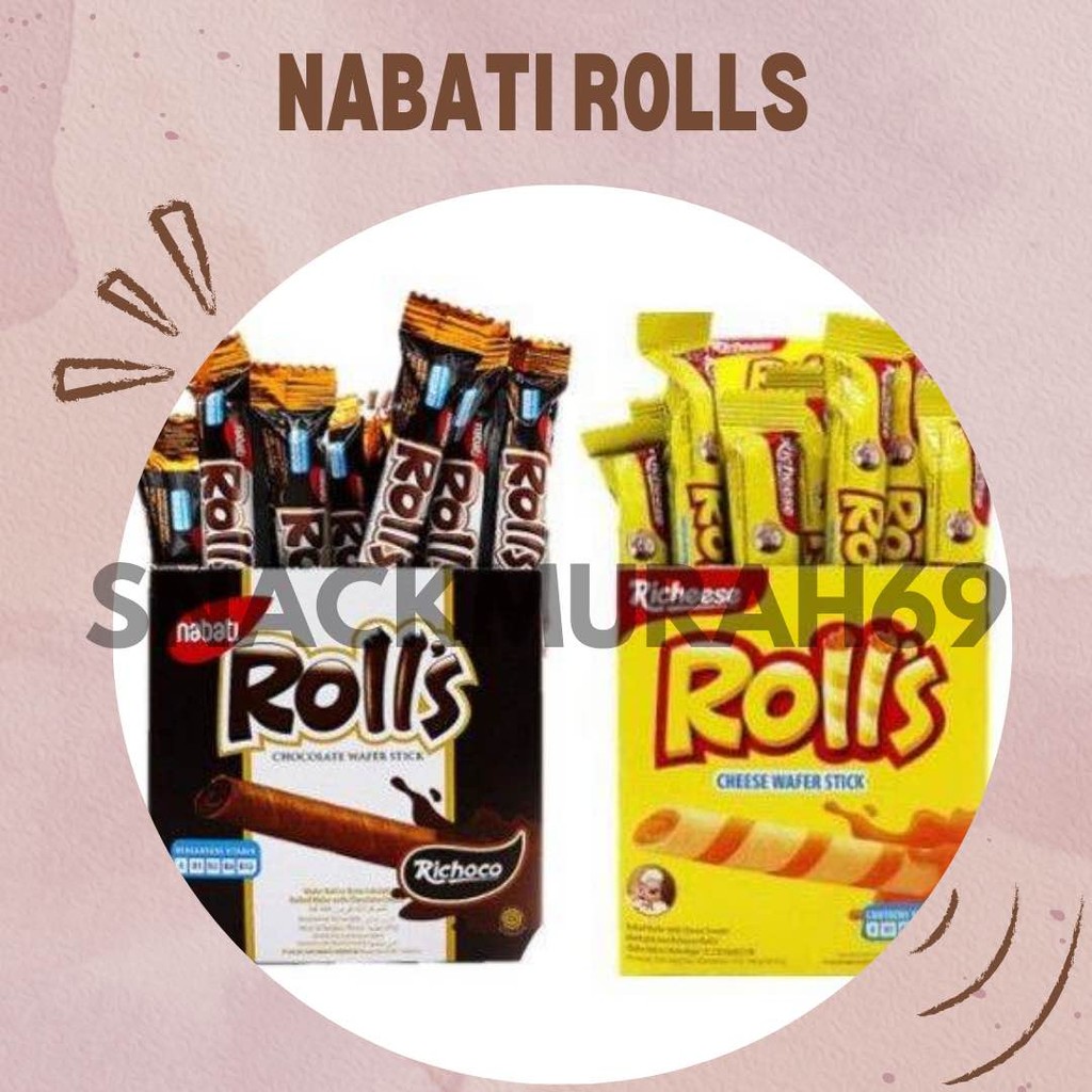 Jual Rolls Nabati Box Wafer Keju dan Cokelat 8 Gram isi 20 Pcs | Shopee ...