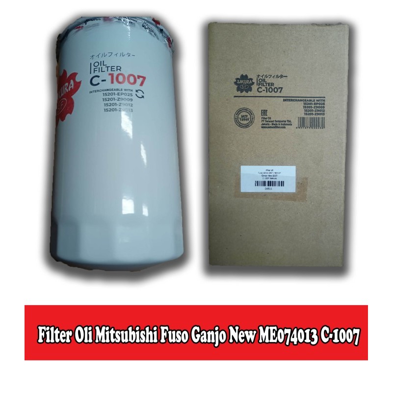 Jual Filter Oli Mitsubishi Fuso Ganjo New ME074013 C-1007 Sakura 04511 ...