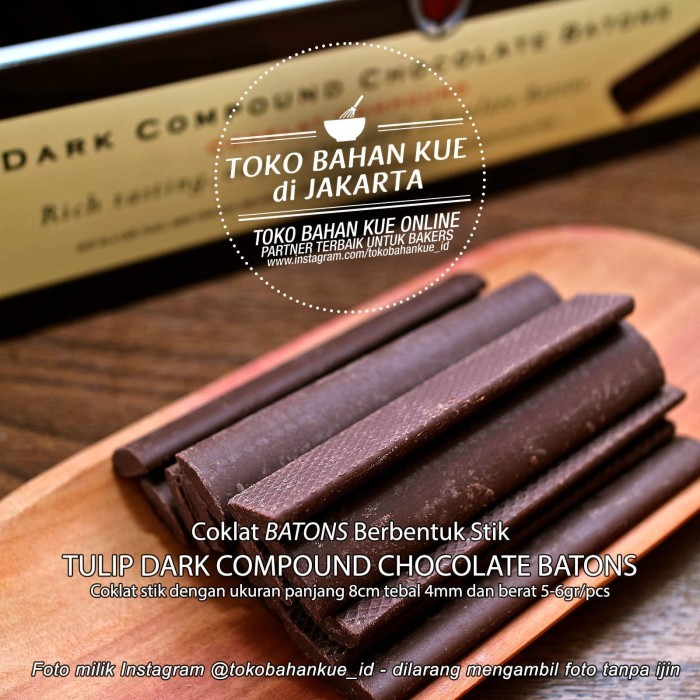 Jual Stick Stik Coklat Chocolate Batons COMPOUND Sticks Tulip Baton ...