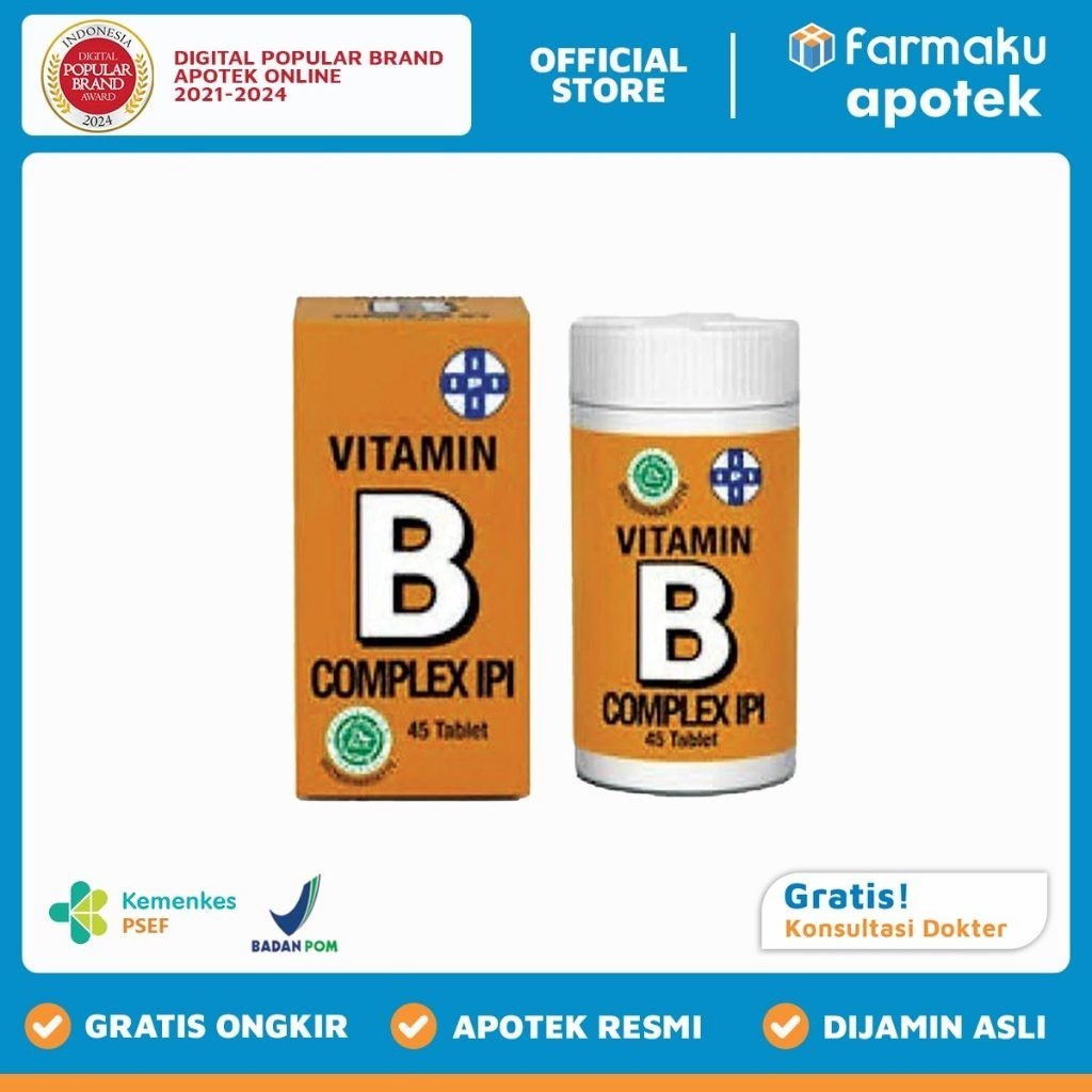 Jual Vitamin B Complex IPI Botol 45 Tablet - SLW | Shopee Indonesia