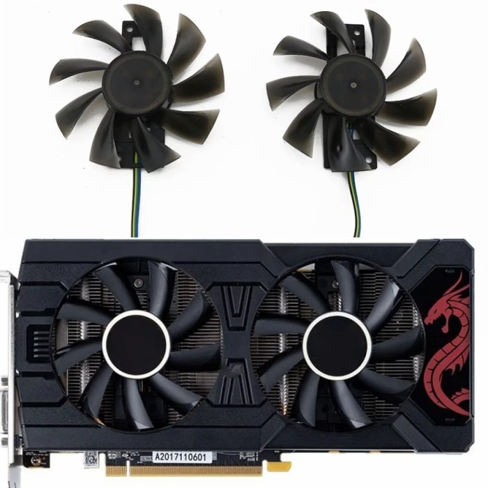 Jual Fan kipas Vga powercolor Red Dragon 87mm 4pin rx 570 ORIGINAL ...