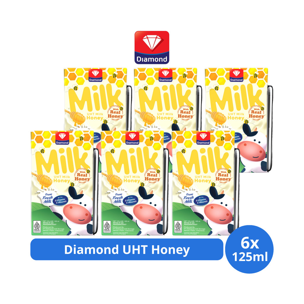 Jual Diamond Milk Susu UHT Honey 125ml x 6 pcs | Shopee Indonesia