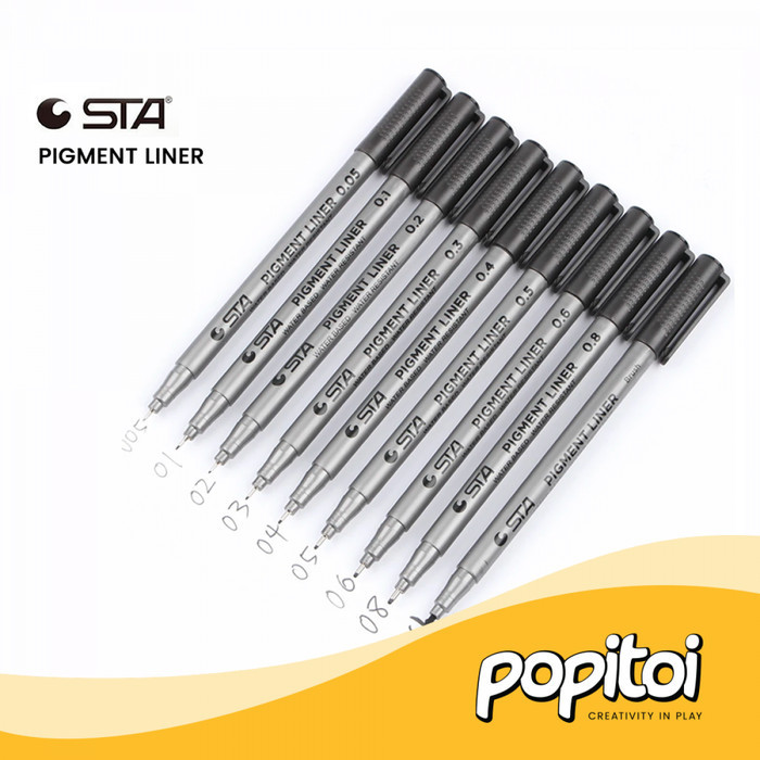 Jual STA Pigment Fineliner Set 9 pc pena pulpen sketsa | Shopee Indonesia