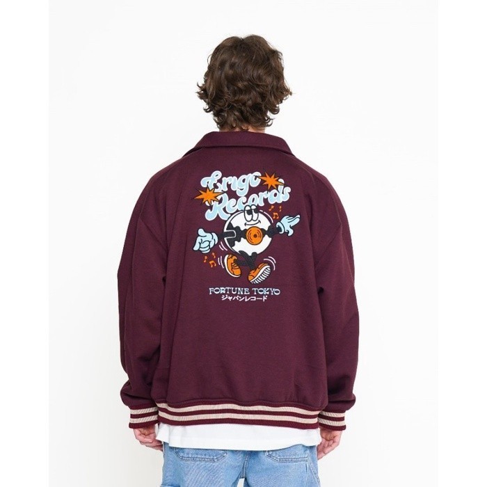 Jual Erigo Varsity Jacket Ouju Maroon | Shopee Indonesia