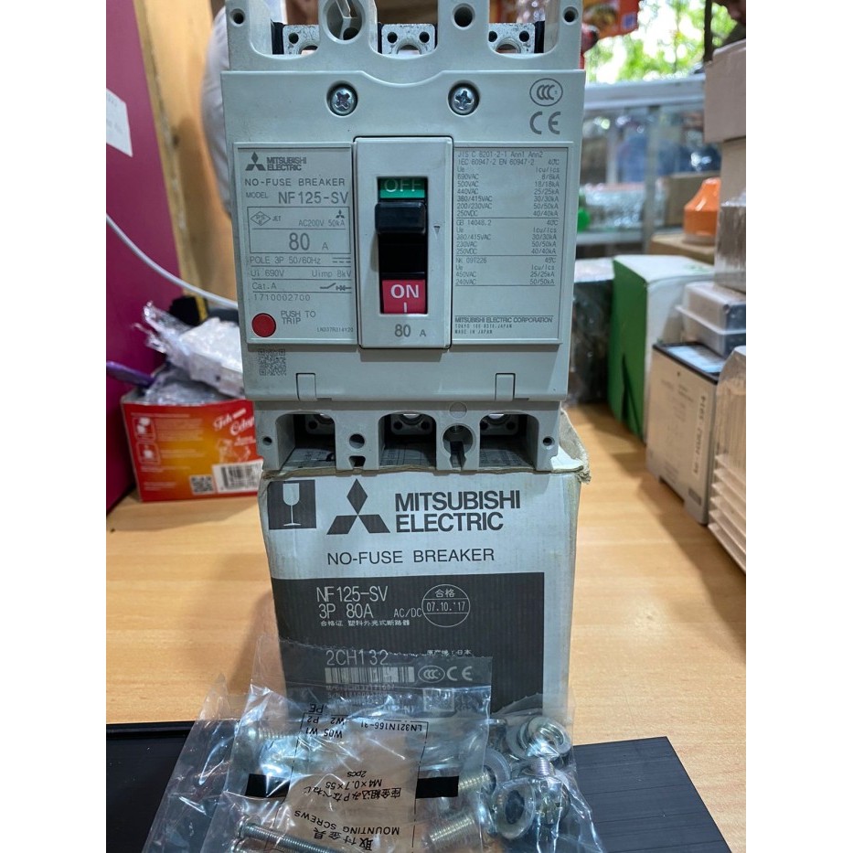Jual BISA GOSEND! MCCB MITSUBISHI NF125-SV 3P 80A | Shopee Indonesia