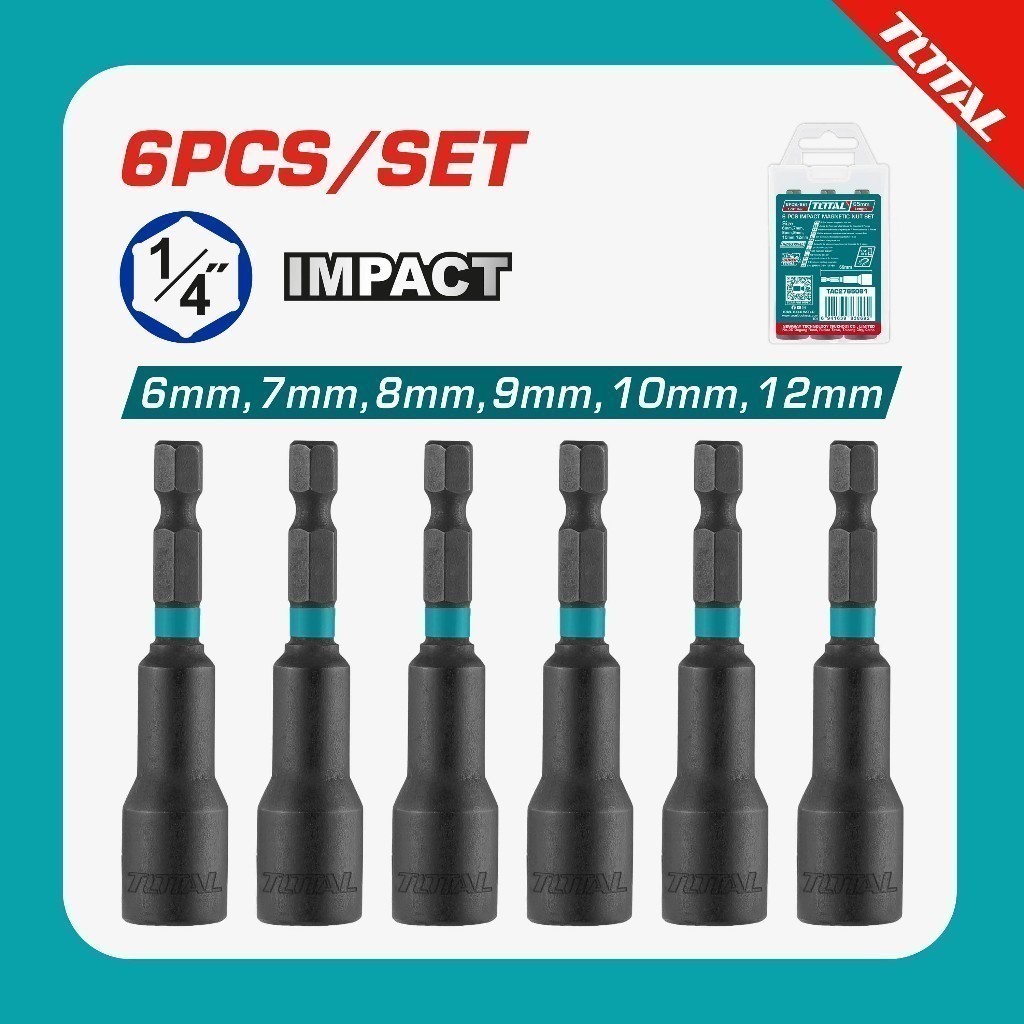 Jual TOTAL 6 Pcs Set Mur Magnetik / Magnetic Nut Set TAC2765061 ...